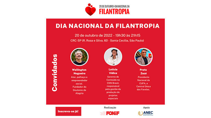 Evento celebra o Dia Nacional da Filantropia em 20 de outubro - ANEC
